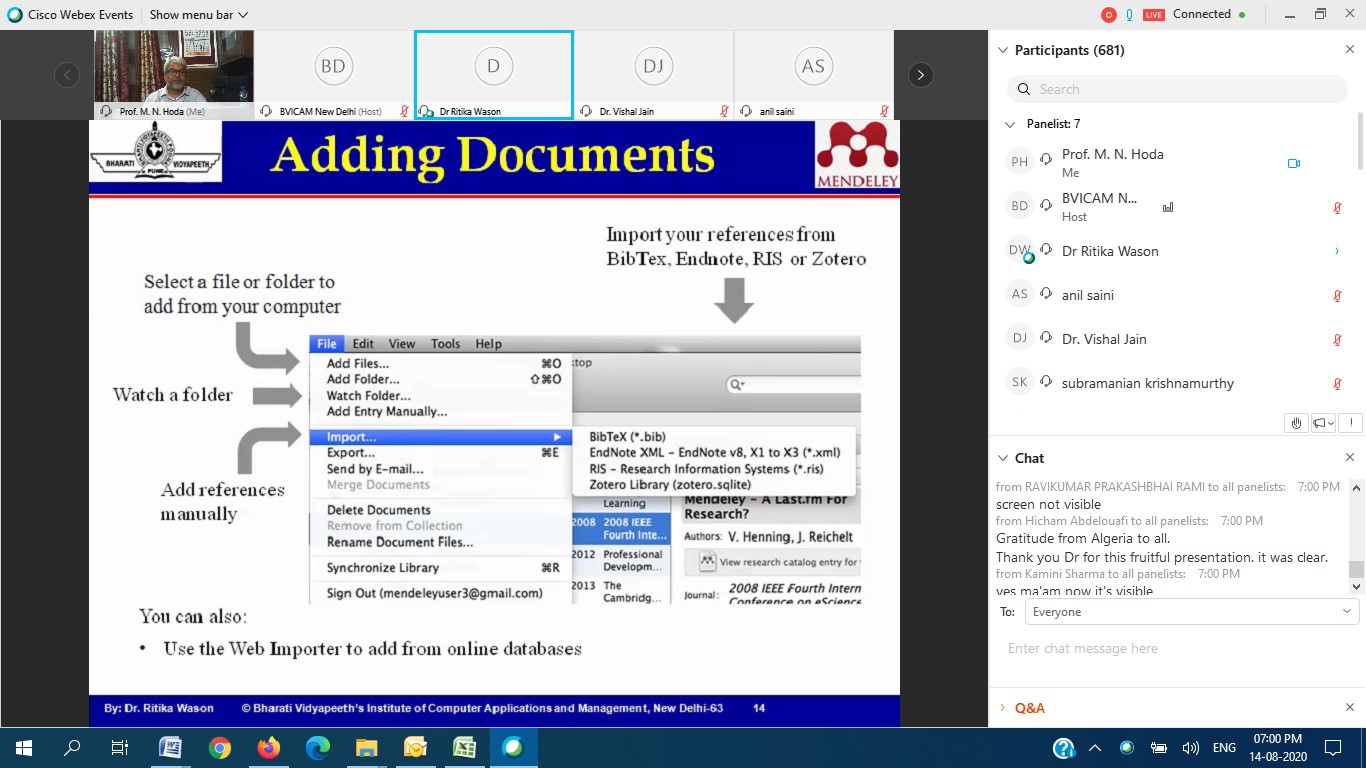 Webinar on “Citations and Reference Management using Mendeley” : vTools ...