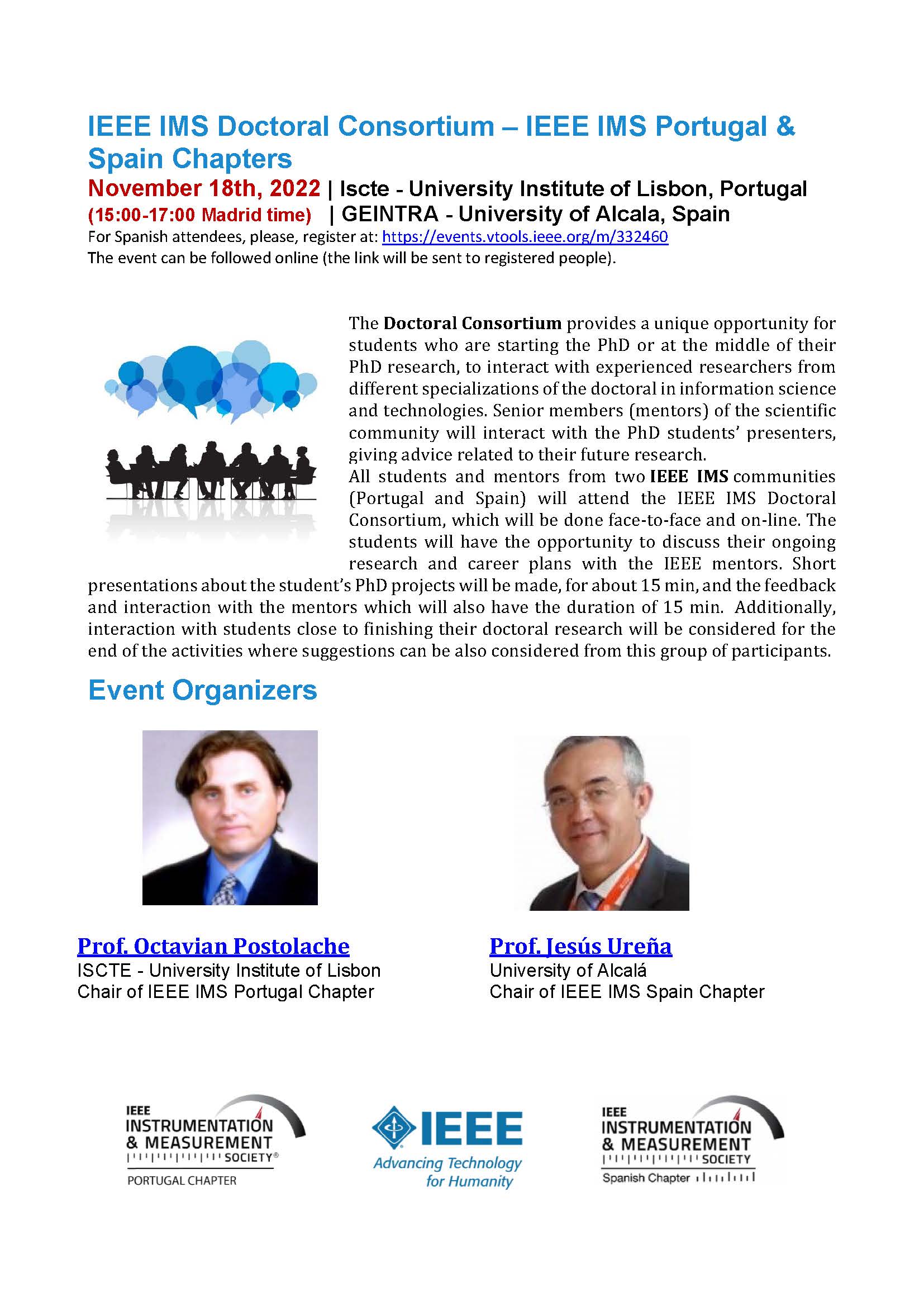 IEEE IMS Doctoral Consortium – IEEE IMS Portugal & Spain Chapters ...