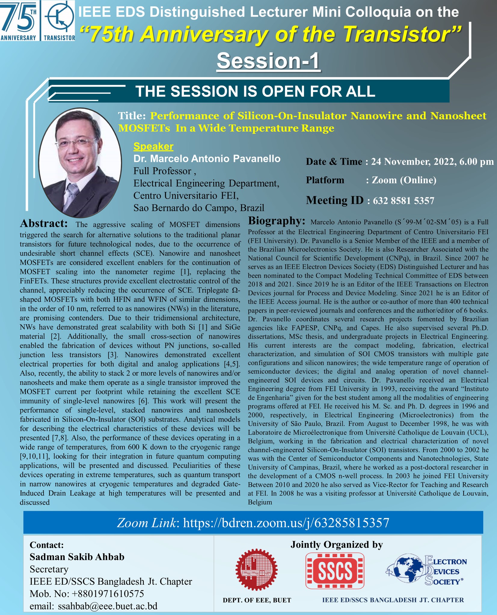 EDS Mini-Colloquium on 75th Anniversary of the Transistor: DL Talk 1 ...