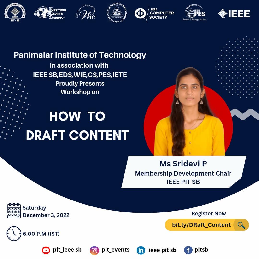 WEBINAR ON "HOW TO DRAFT CONTENT" : vTools Events