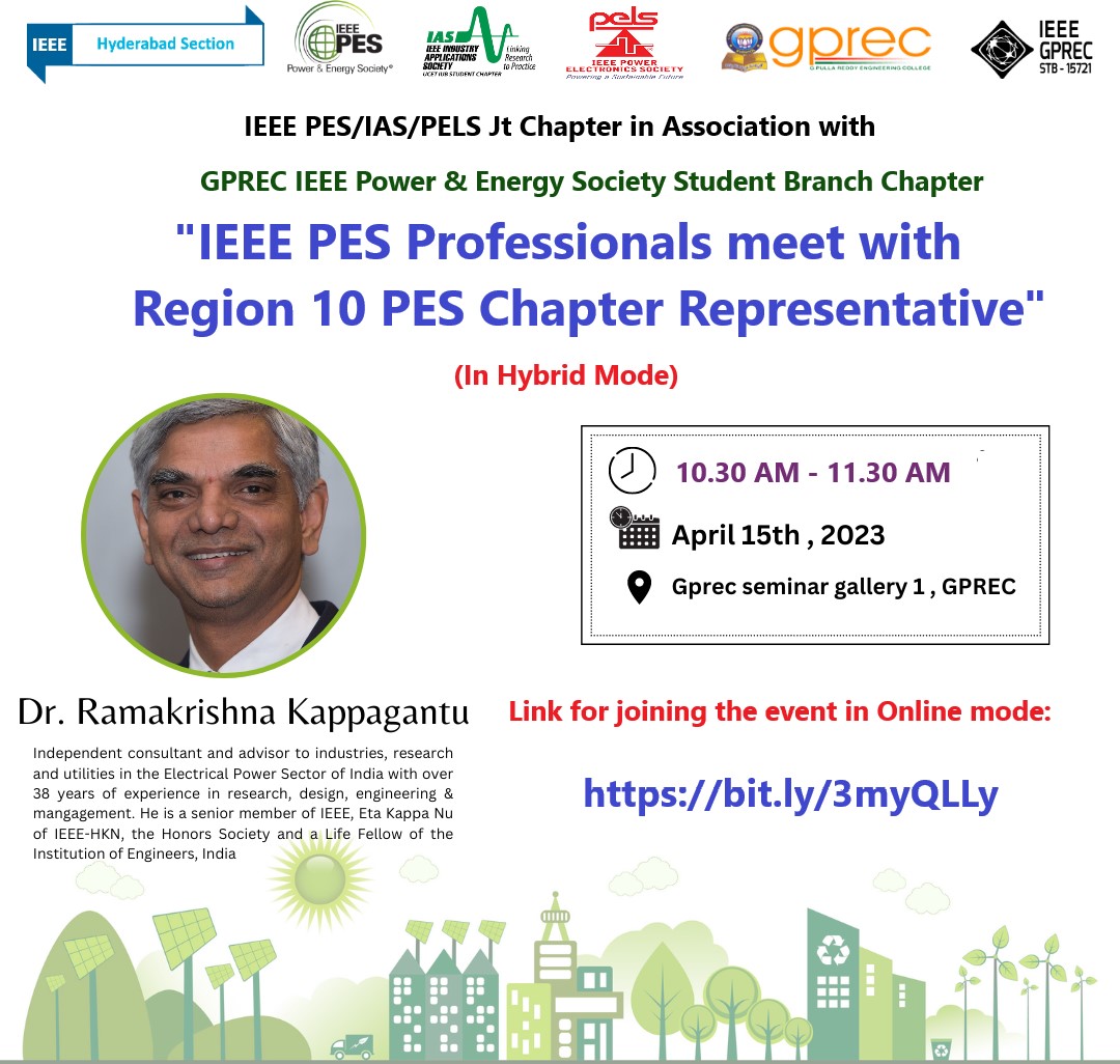 IEEE Hyd Sec PES-Jt. Chapter/ "IEEE PES professionals meet with Region ...