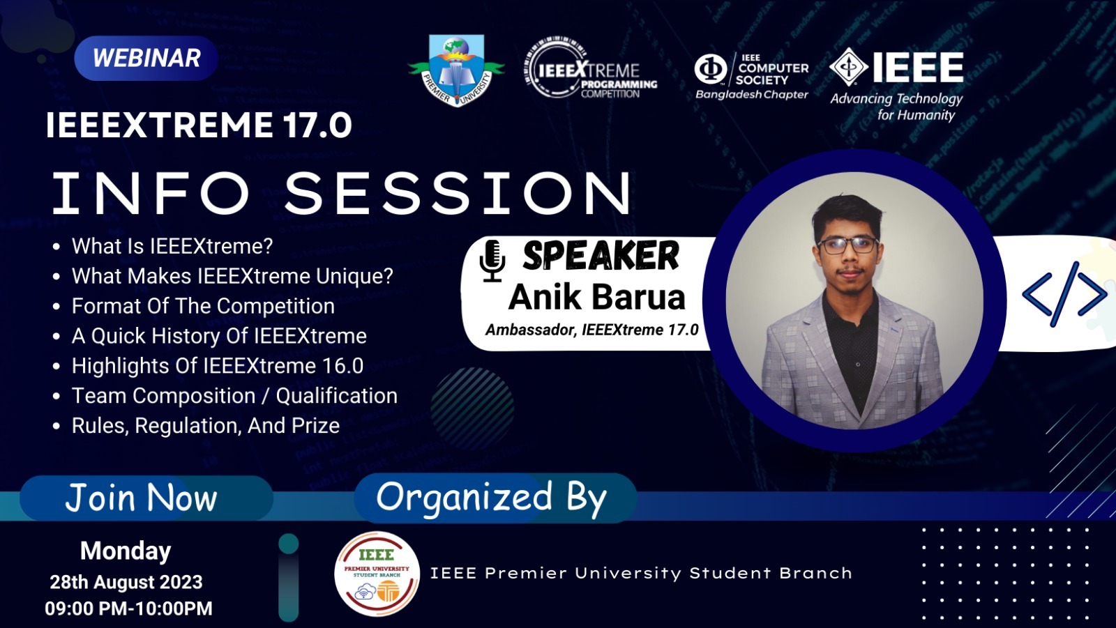 IEEEXTREME 17.0 INFO-SESSION_Premier University : vTools Events | vTools IEEE