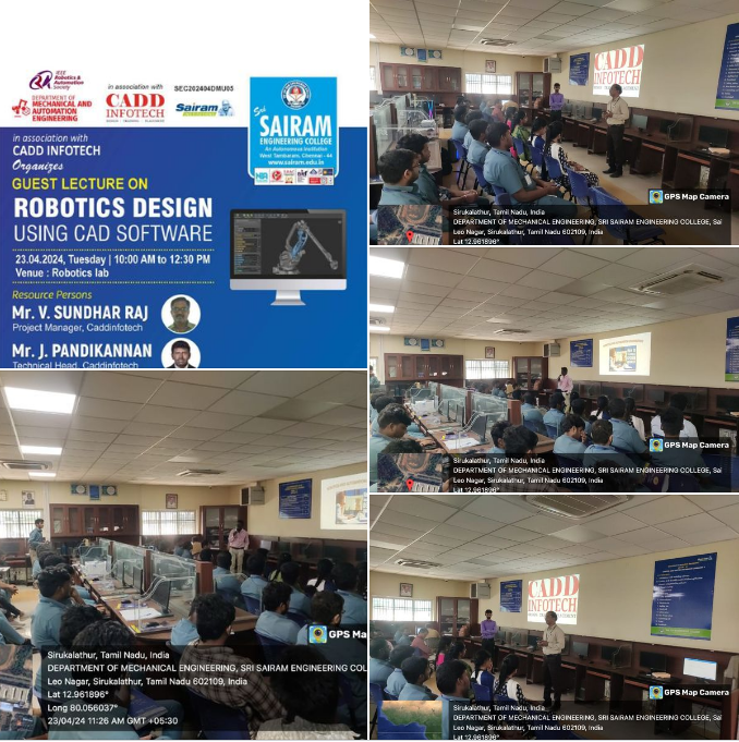 GUEST LECTURE ON ROBOTIC DESIGN USING CAD SOFTWARE : vTools Events | vTools IEEE