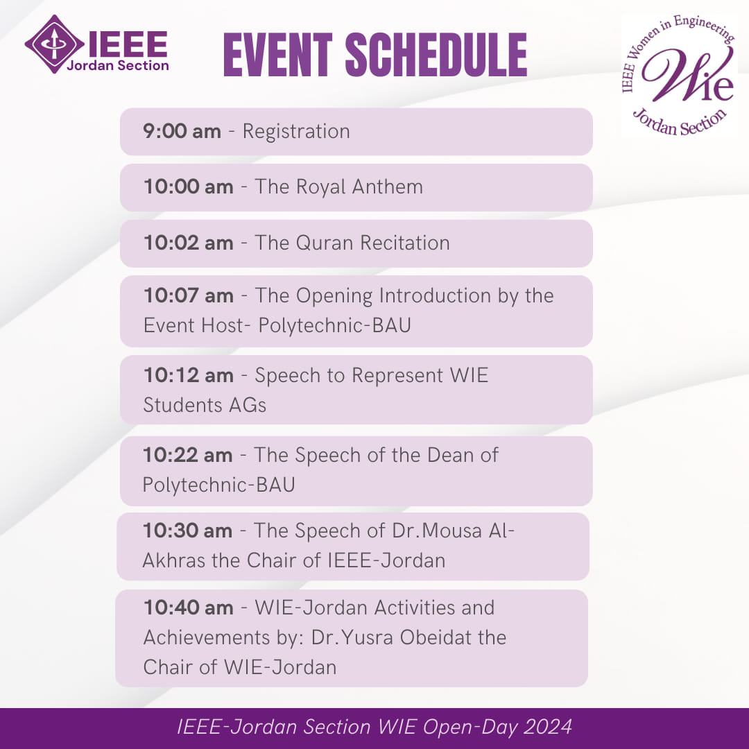 IEEE-Jordan Section WIE Open Day 2024 : vTools Events | vTools IEEE